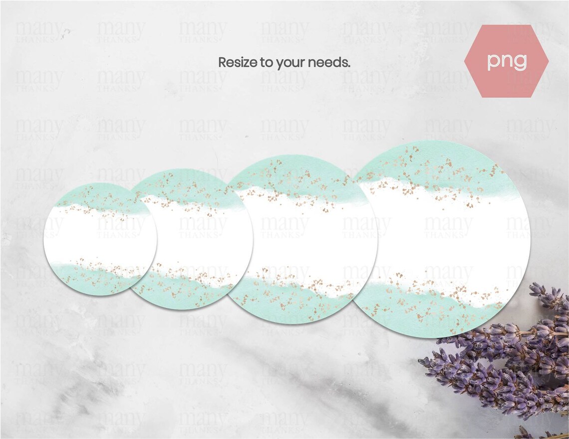 Blank Labels Circle Square Aqua Teal Paint Gold Splatter - Etsy