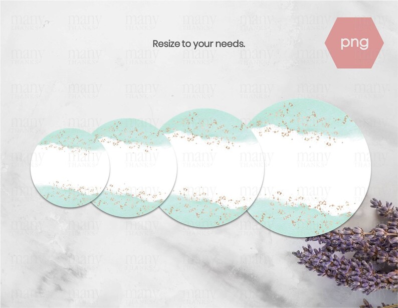 Blank Labels Circle Square Aqua Teal Paint Gold Splatter - Etsy