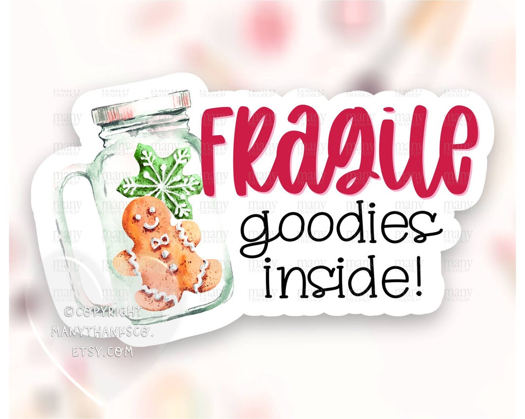Fragile Sticker PNG, Handle With Care Christmas Labels for Small ...