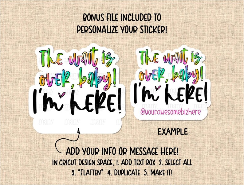 The Wait Is Over Sticker PNG I'm Here Small Business | Etsy