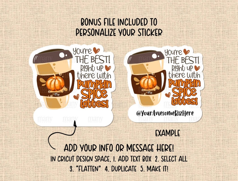 Fall Pumpkin Spice Lattes Sticker Download PNG Youre the Best - Etsy