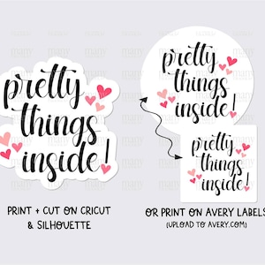 Pretty Things Inside Sticker PNG, Small Business Shop Labels, Pink ...