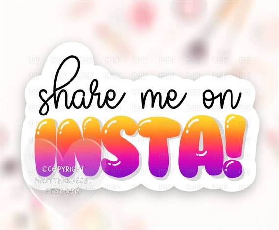 Share on Instagram Sticker PNG Social Media Small Business - Etsy