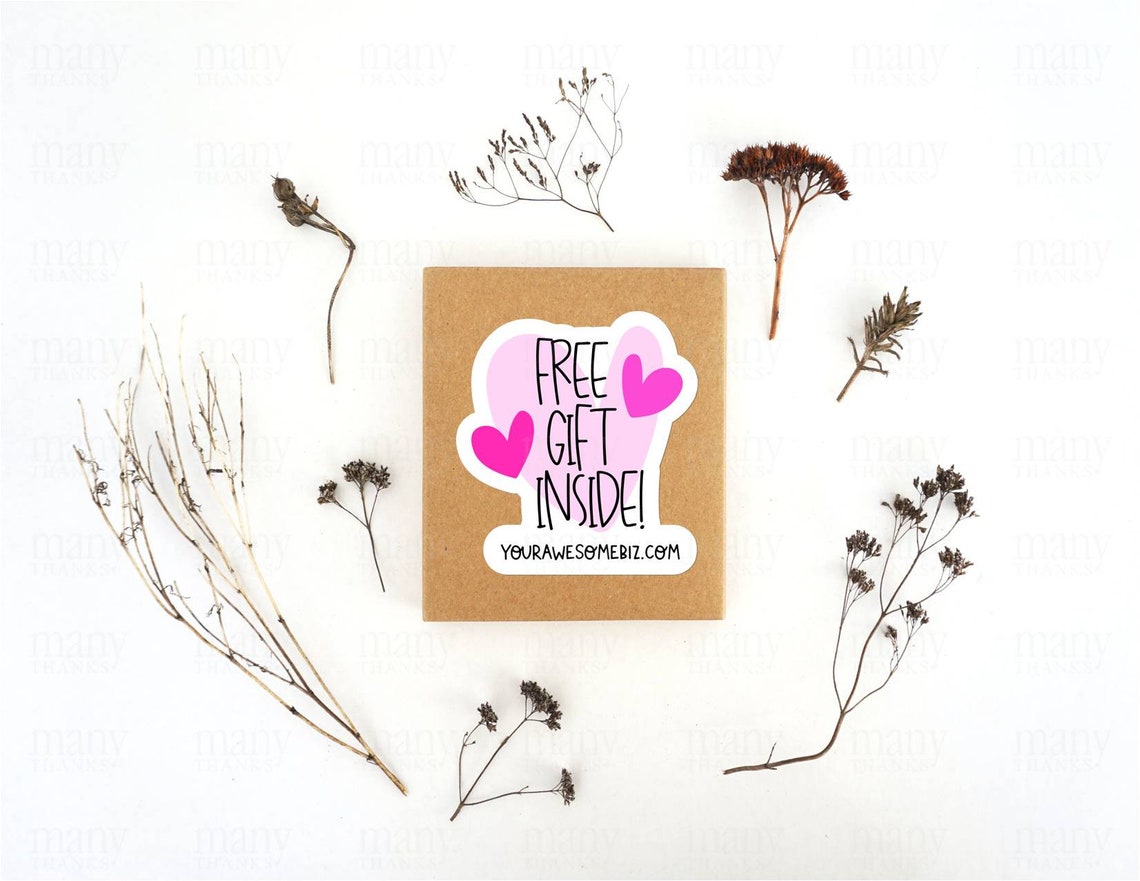 Free Gift Inside Sticker PNG Small Business Shop Labels | Etsy