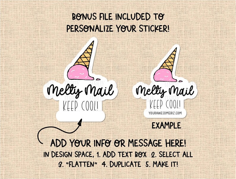 Keep Cool Sticker PNG Melty Mail Small Business Thank You - Etsy