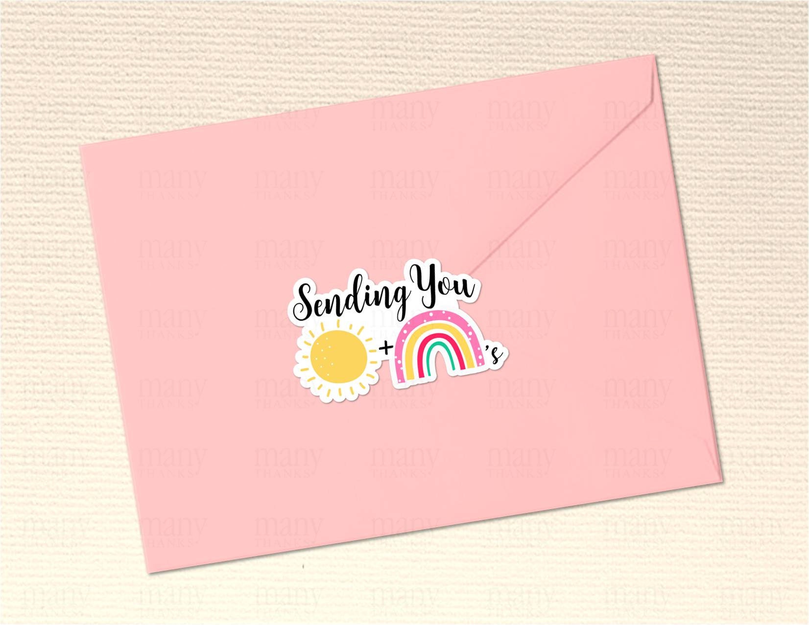 Sending You Sunshine Rainbows Sticker PNG for Small Business - Etsy