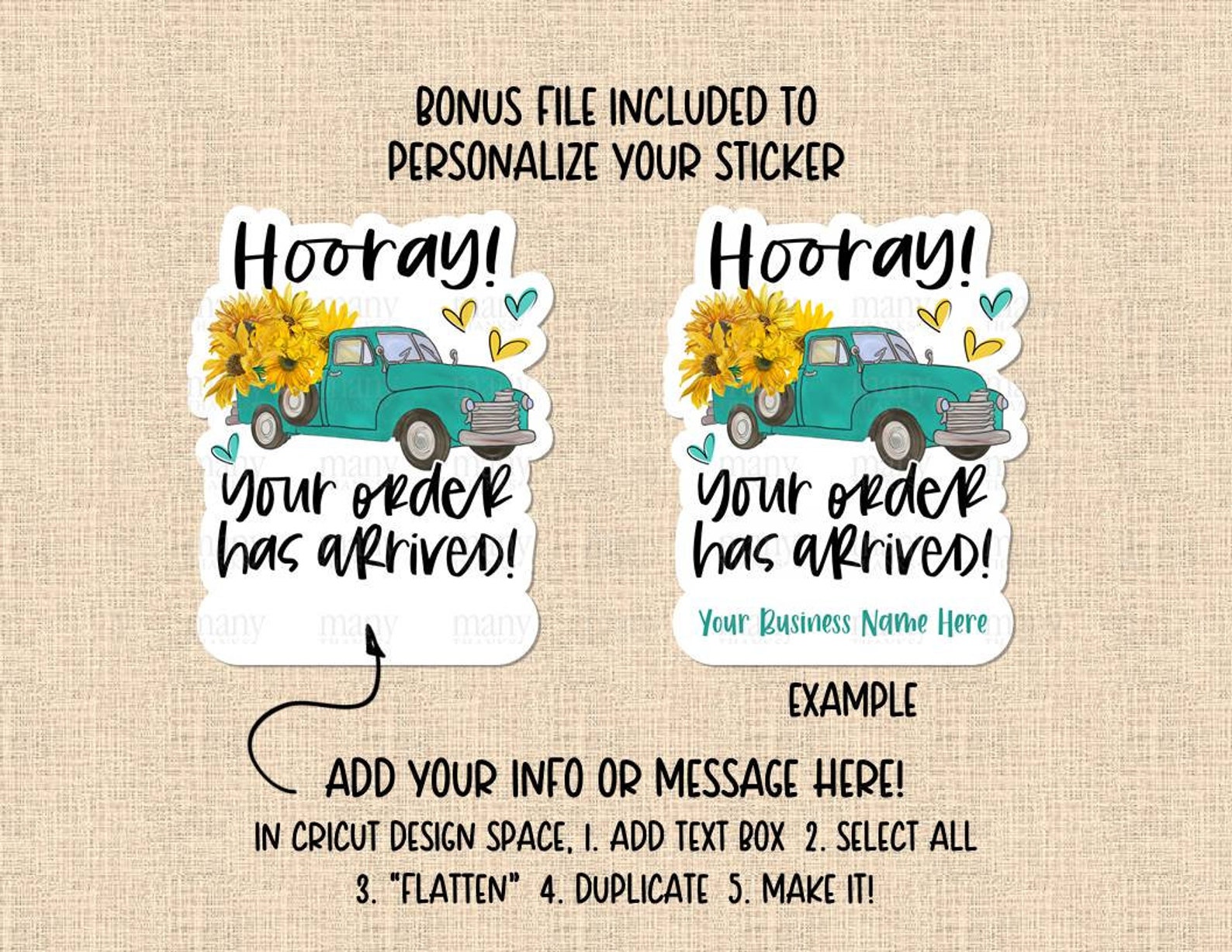 Your Order Has Arrived Sticker Download PNG Teal Pickup Truck - Etsy