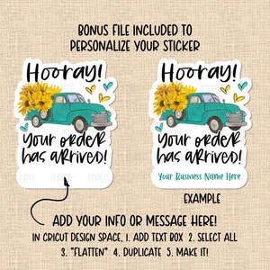 Your Order Has Arrived Sticker Download PNG, Teal Pickup Truck ...