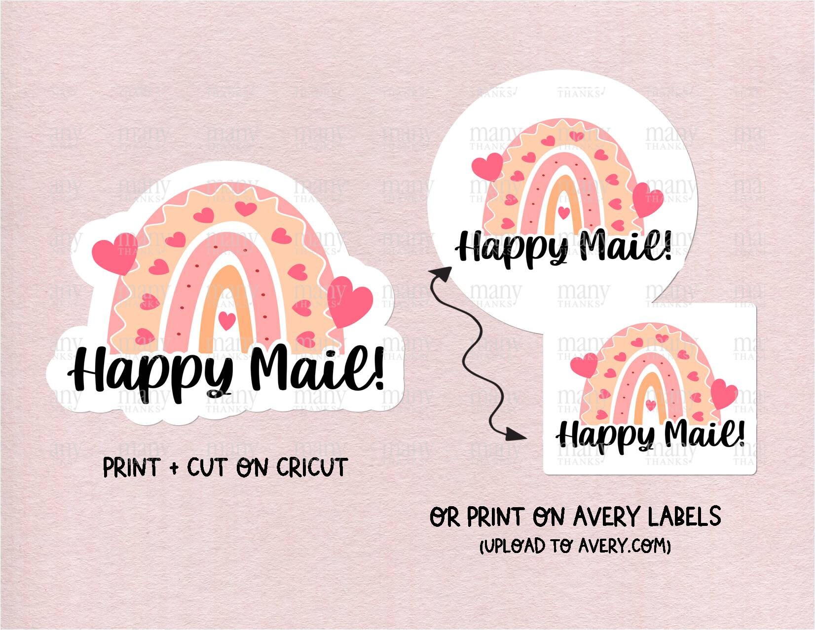 Happy Mail Sticker PNG Valentine's Rainbow Hearts Small - Etsy