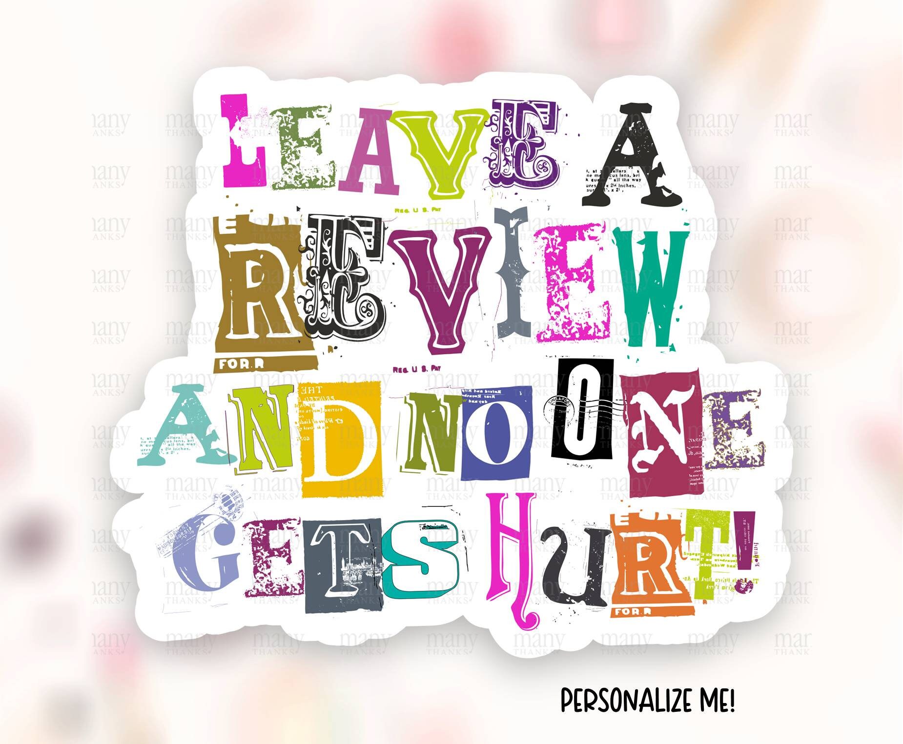 Leave a Review Sticker Download Funny Ransom Note Small - Etsy UK