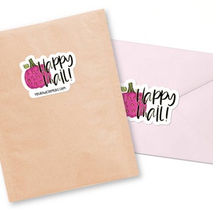 Happy Mail Sticker PNG Pink Gold Leopard Print Pumpkin - Etsy