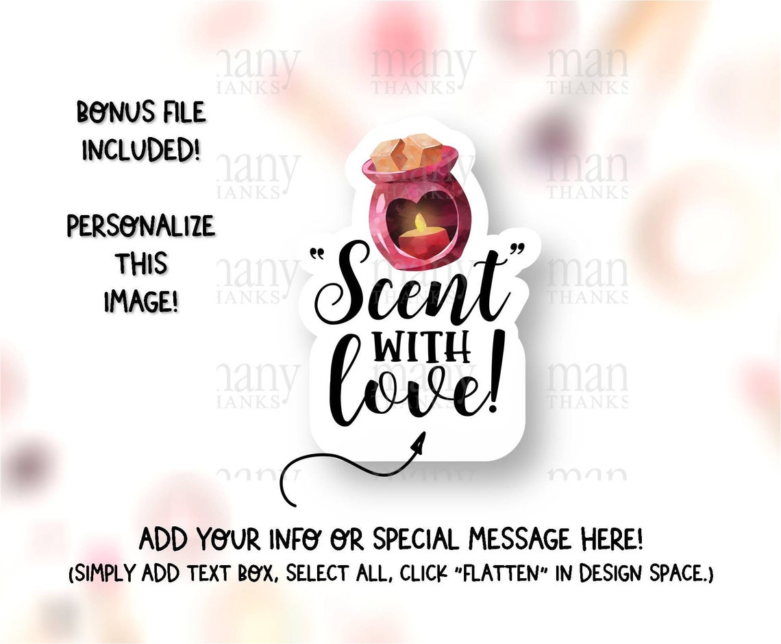 Sent With Love Sticker PNG Scented Wax Melt Business Label - Etsy