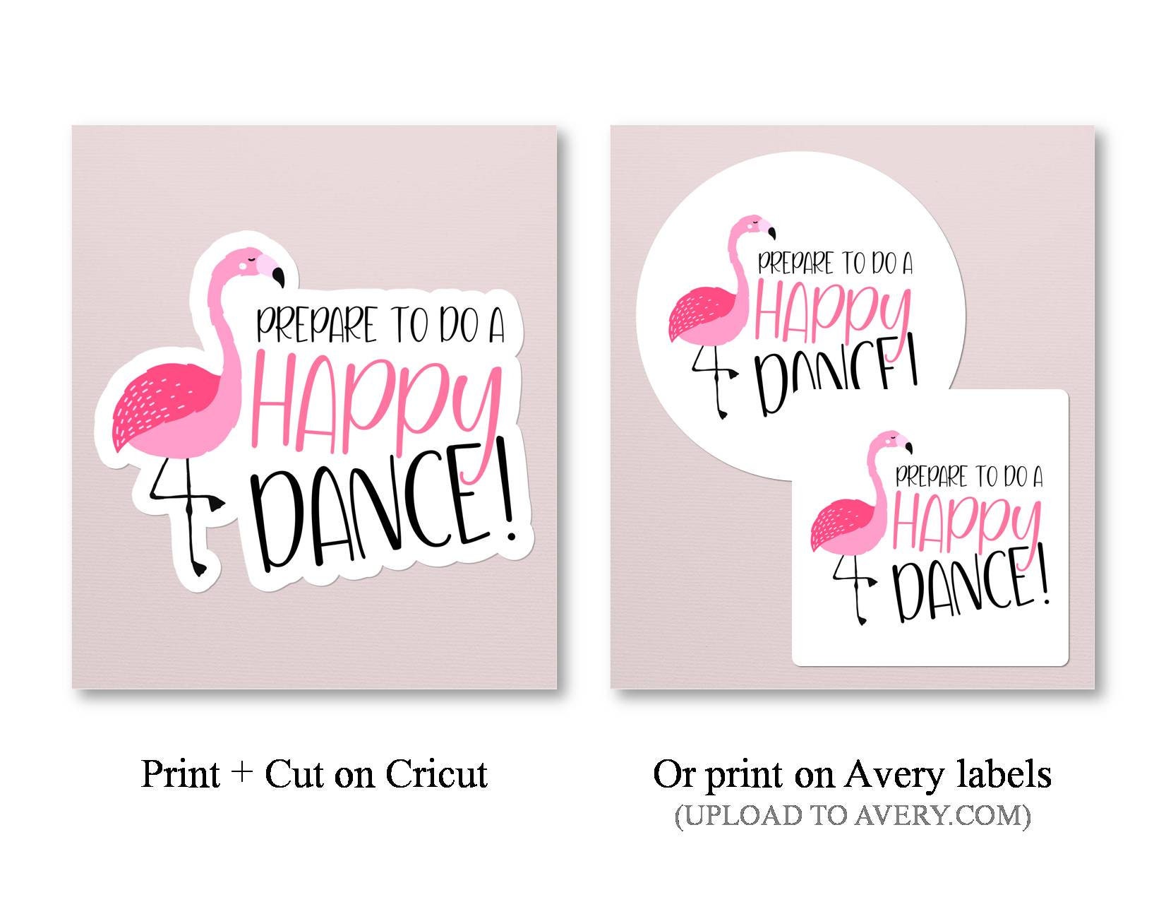 PNG Image Prepare to Do a Happy Dance Sticker Pink Flamingo | Etsy