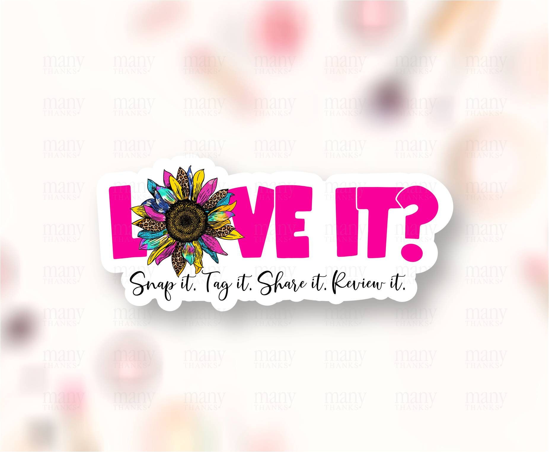 Love It Sticker PNG Leopard Print Sunflower Review Business | Etsy
