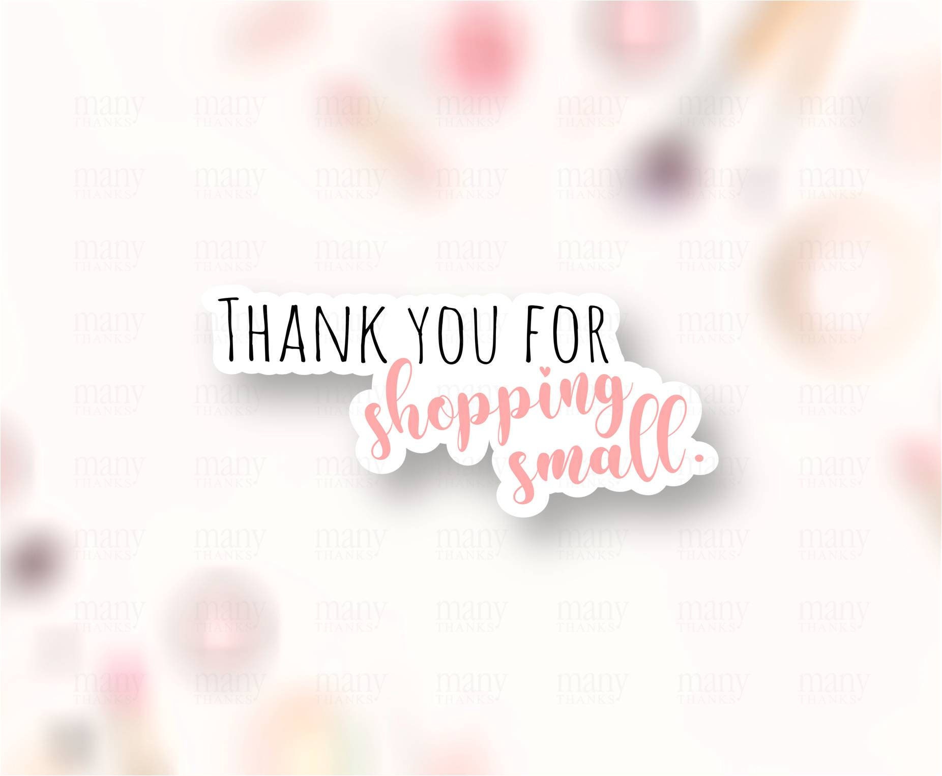 Thank You for Shopping Small Sticker PNG Image, Pink Script for Small ...