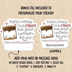 Thank You for Being a Great Customer Sticker PNG, Smores Pun Small ...