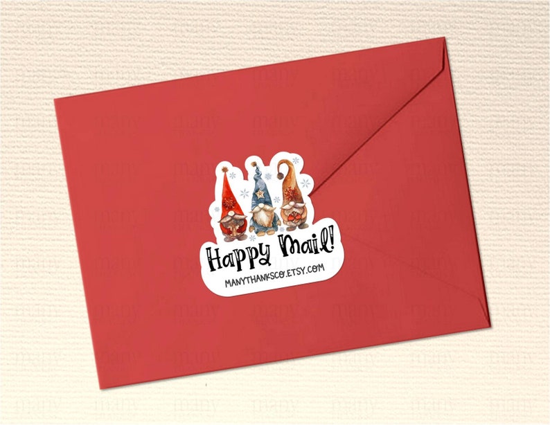 Happy Mail Sticker PNG Winter Gnomes Small Business - Etsy