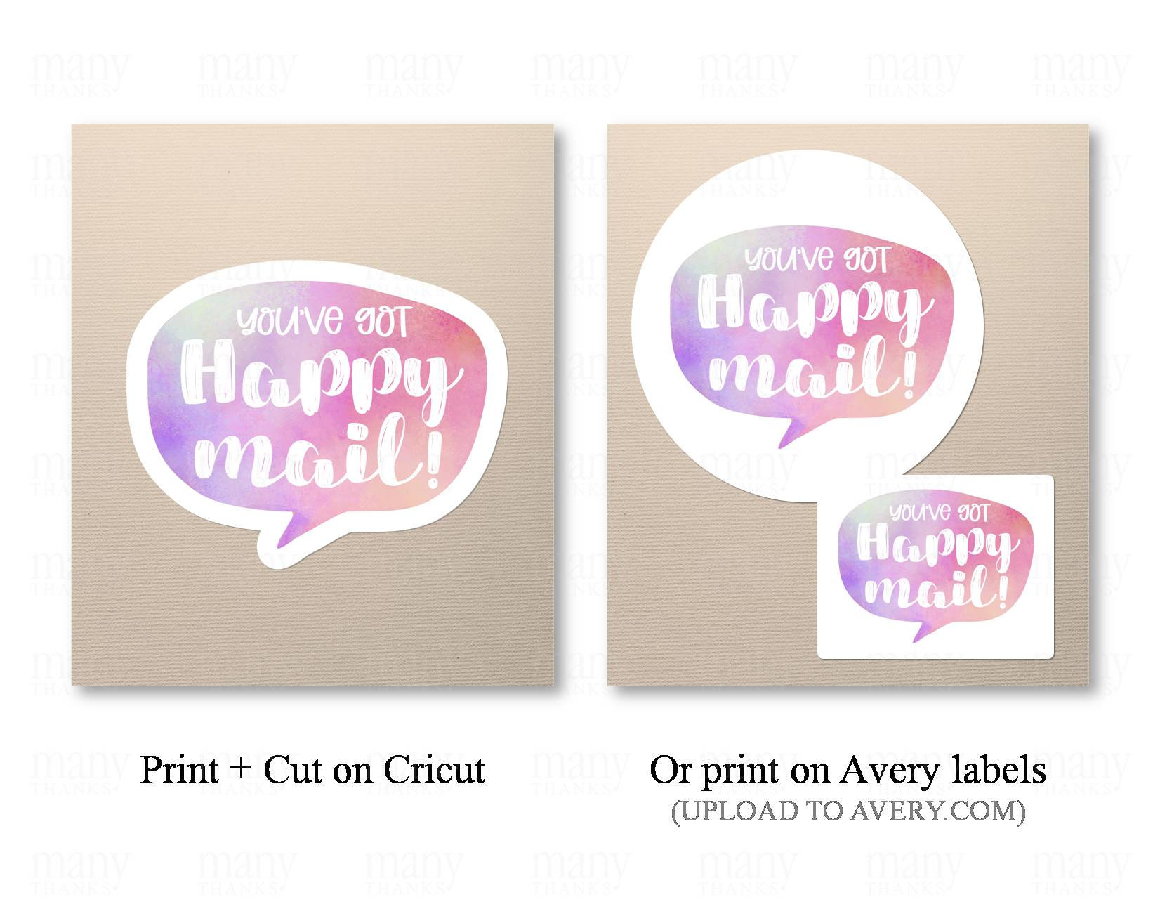 You've Got Happy Mail PNG Pink Rainbow Speech Bubble | Etsy