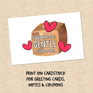 Be Gentle Sticker PNG, Fragile Package Envelope Seals, Handle With Care ...