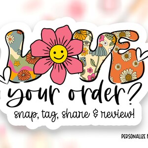 Snap Tag Share Review Sticker Download PNG, Hippie Floral Small ...