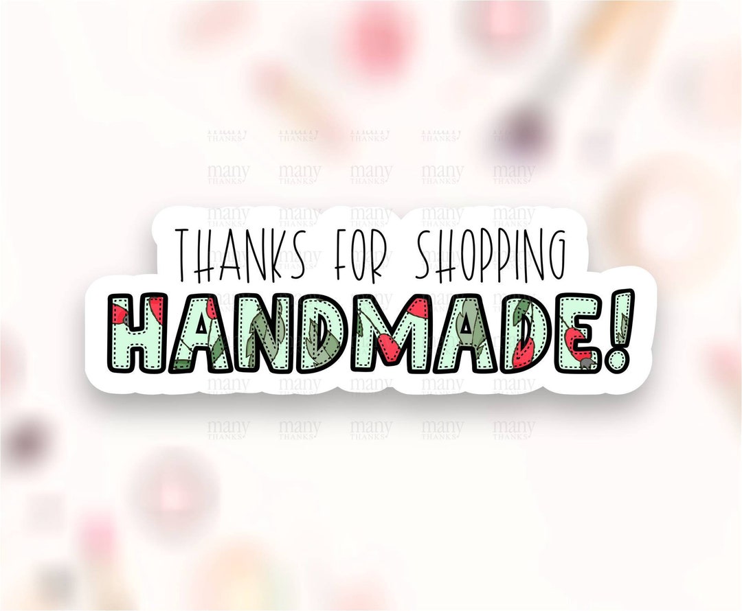 Thanks for Shopping Handmade Sticker PNG, Christmas Small Business ...