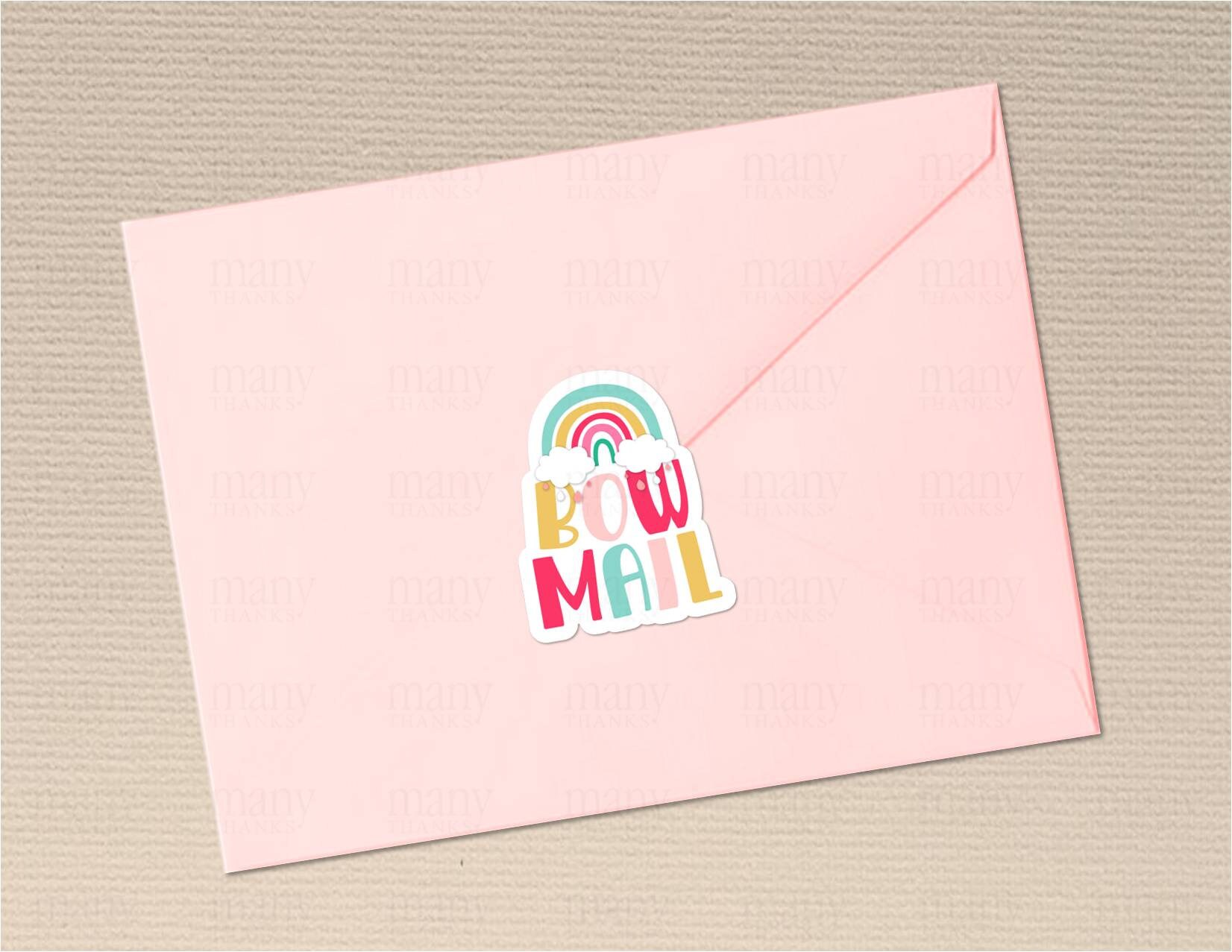 Bow Mail Sticker PNG Boho Rainbow Image for Small Business | Etsy