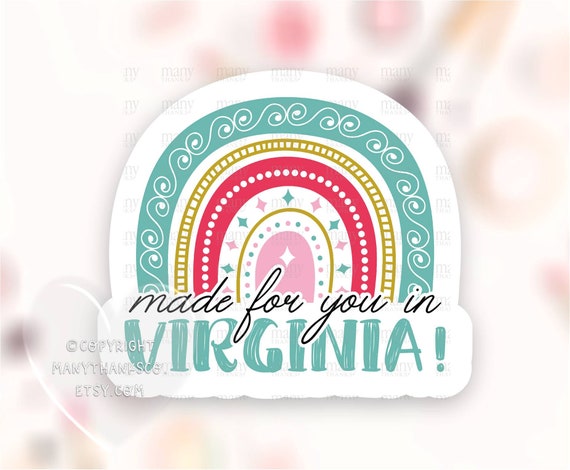 From Virginia Sticker PNG Small Business Happy Mail Labels | Etsy