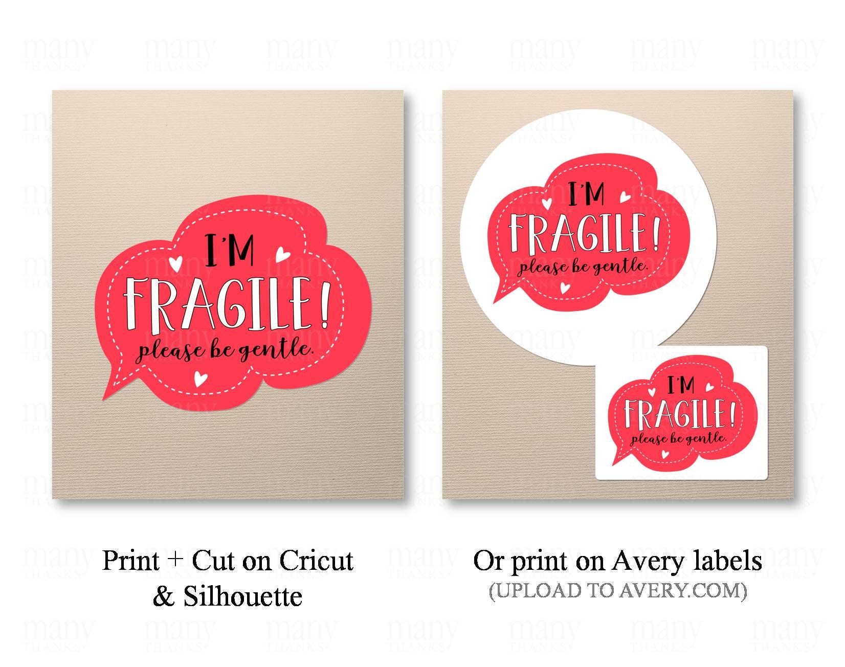 I'm Fragile Sticker PNG, Do Not Bend, Handle With Care Labels for Small ...