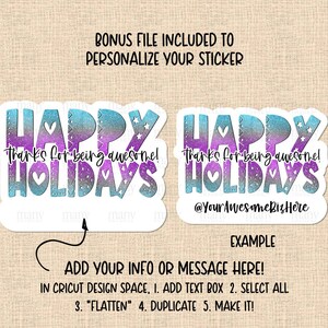 Happy Holidays Sticker Download, Glitter Winter Happy Mail Packaging ...