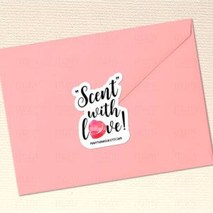 Sent With Love Sticker PNG, Scented Wax Melt Business Label, Candle ...