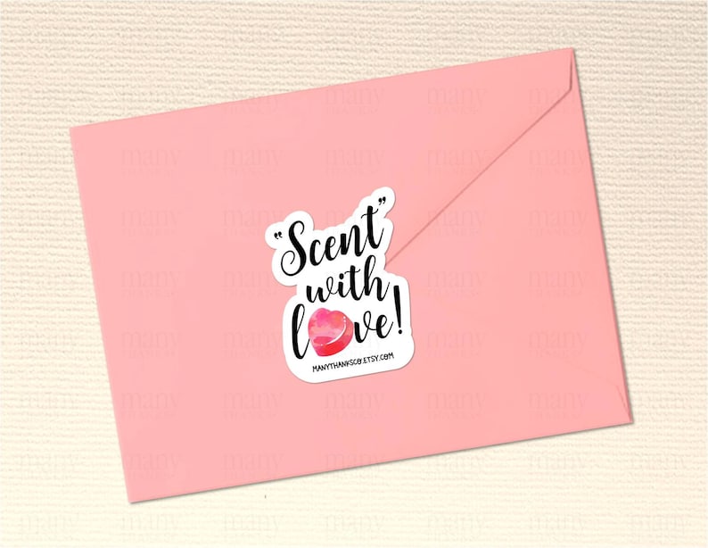 Sent With Love Sticker PNG Scented Wax Melt Business Label | Etsy