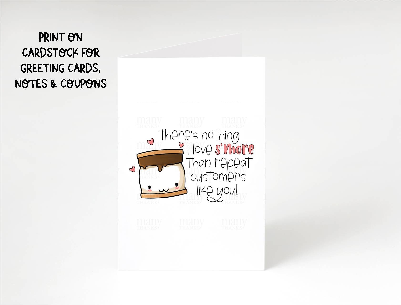 Thank You Repeat Customer Sticker PNG Smores Pun Small - Etsy