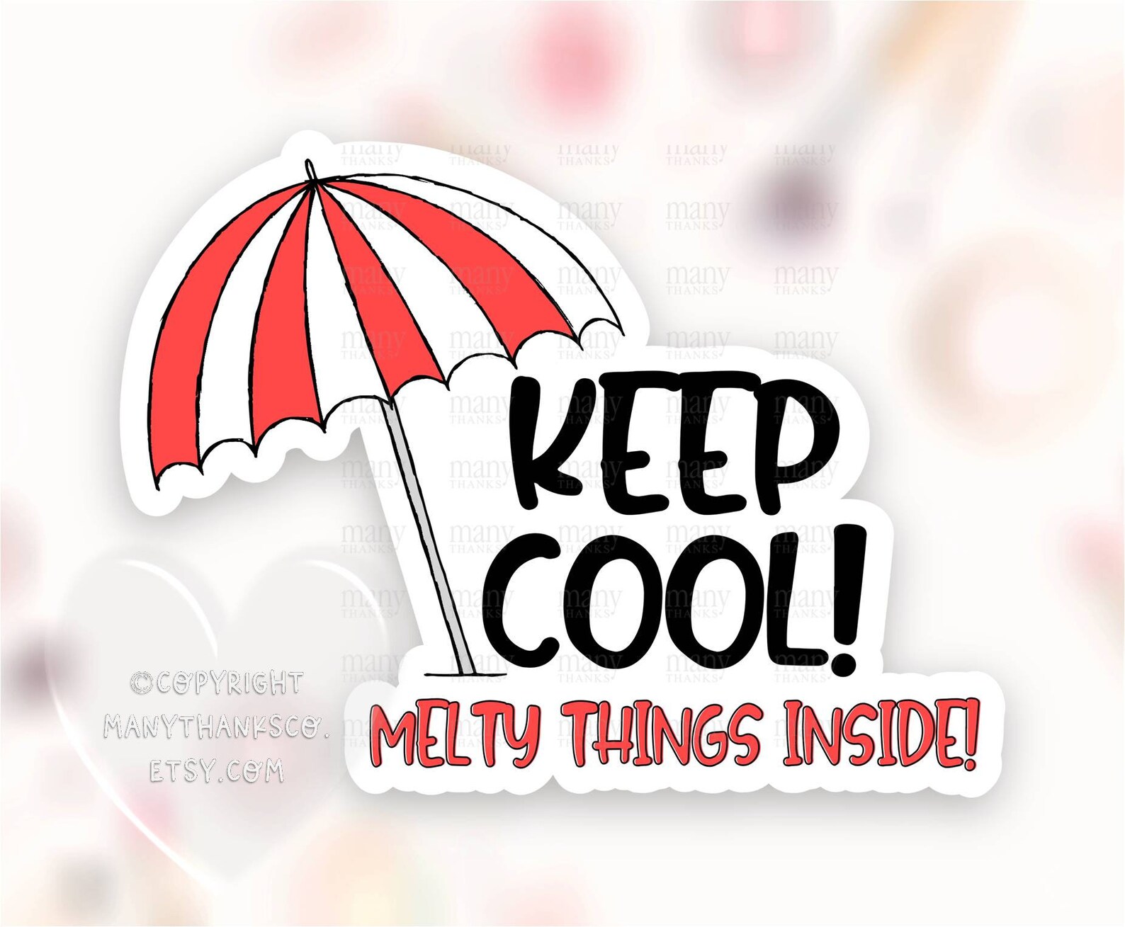 Keep Cool Sticker PNG Warning Fragile Small Business Labels - Etsy