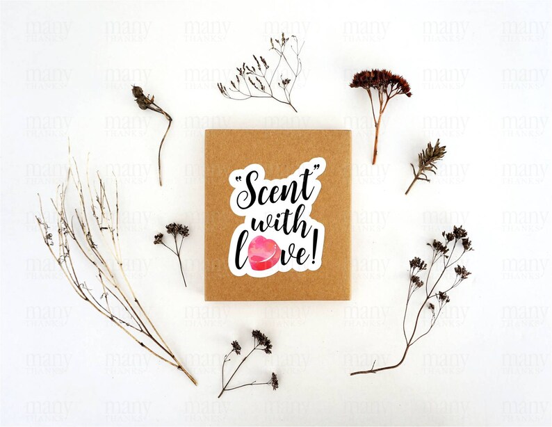 Sent With Love Sticker PNG Scented Wax Melt Business Label | Etsy