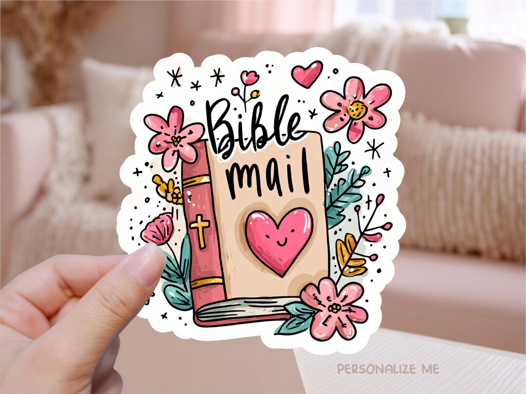 Bible Mail Printable Sticker PNG, Cute Christian Faith Happy Mail ...