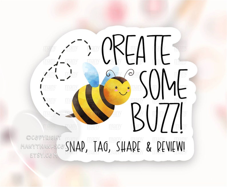 Create Some Buzz Sticker PNG Leave a Review Thank You Shop - Etsy