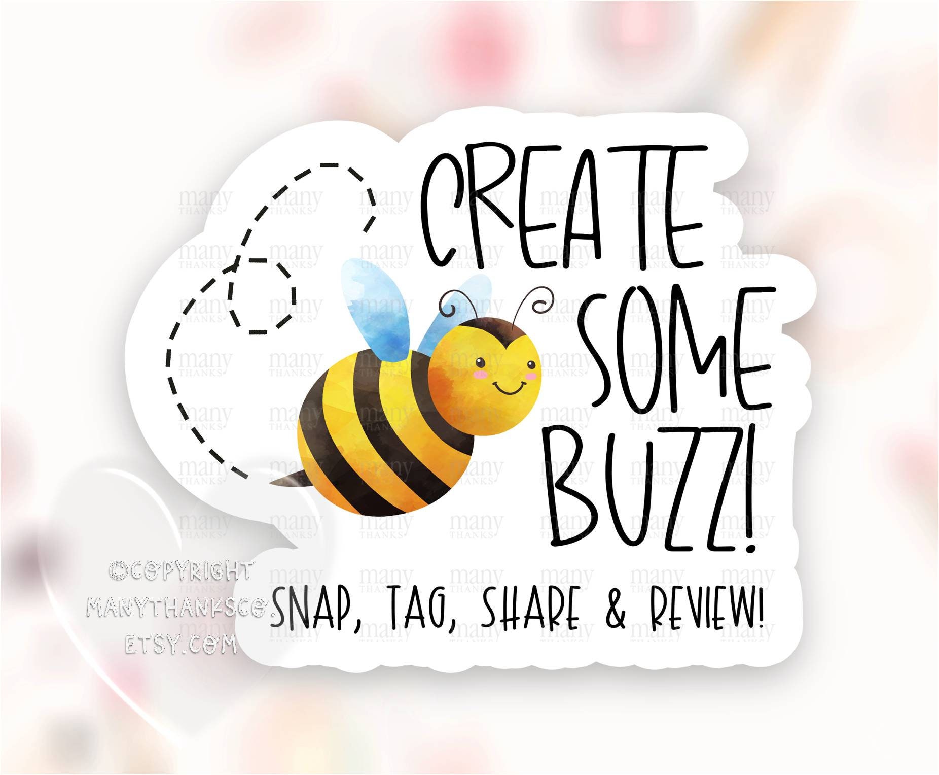 Create Some Buzz Sticker PNG Leave a Review Thank You Shop - Etsy