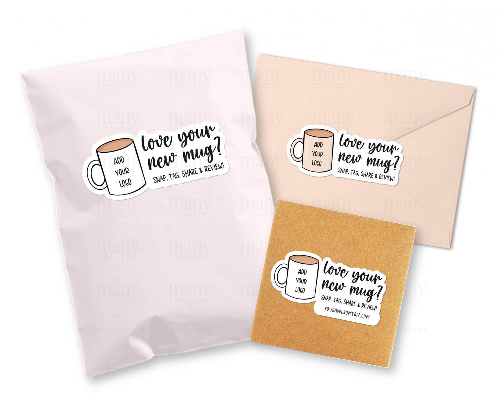 Leave a Review Sticker PNG Add Logo Small Business Thank You | Etsy