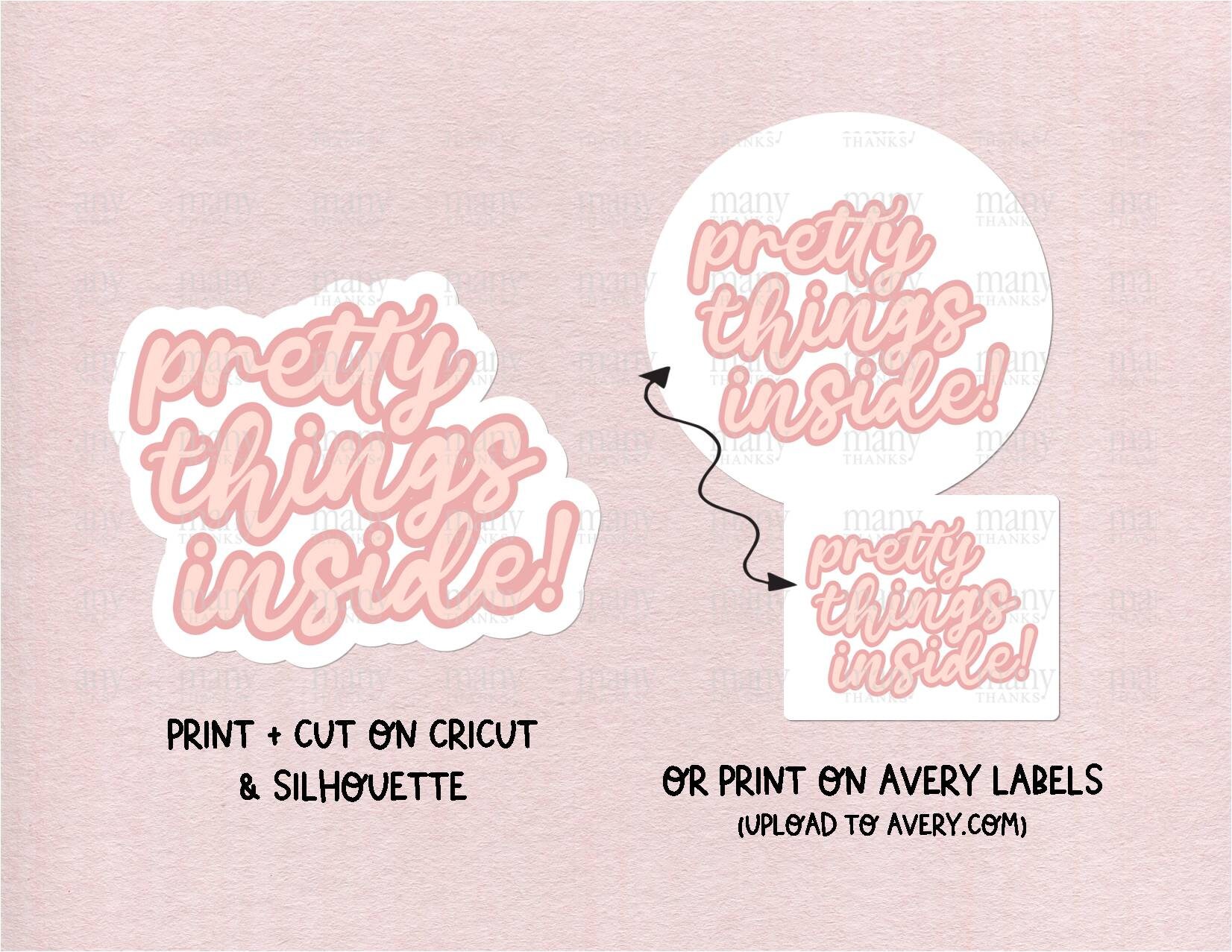 Pretty Things Inside Sticker PNG, Small Business Package Label, Blush ...