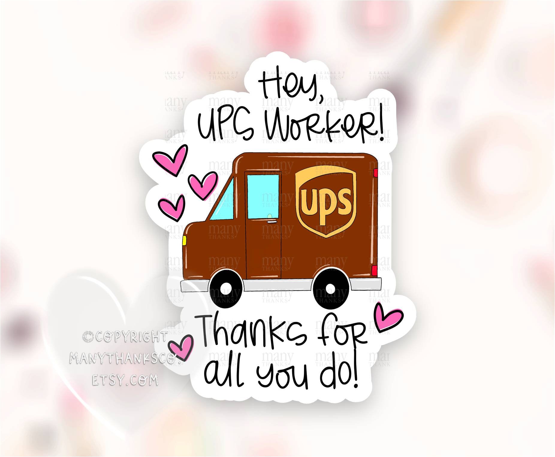 UPS Worker Sticker PNG Thanks for All You Do Small Business - Etsy