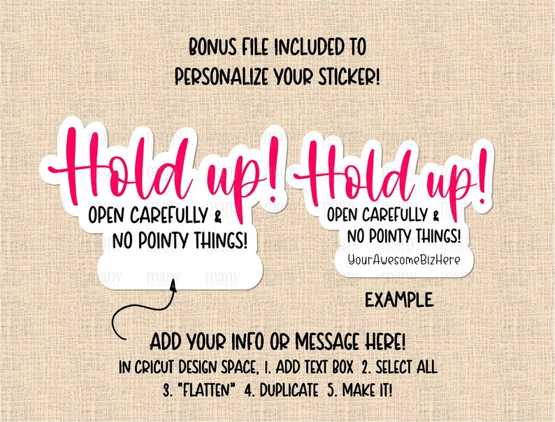 Hold up Sticker PNG Open Carefully Fragile Do Not Bend | Etsy