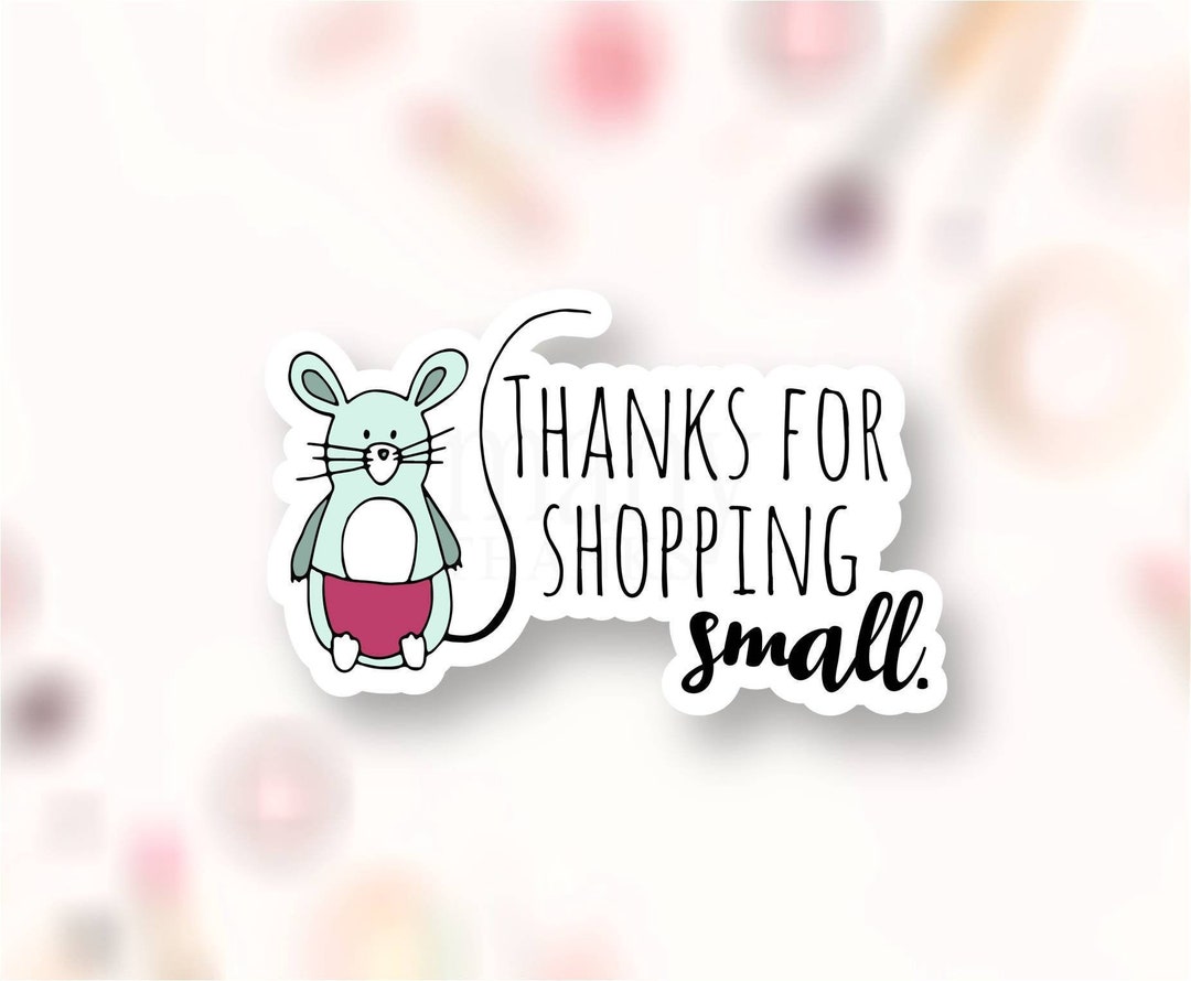 Thanks for Shopping Small Sticker PNG Image, Mouse in Apron for Small ...