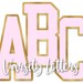 College Letters + Numbers Clipart, Pink Gold Varsity Sport Alphabet PNG ...