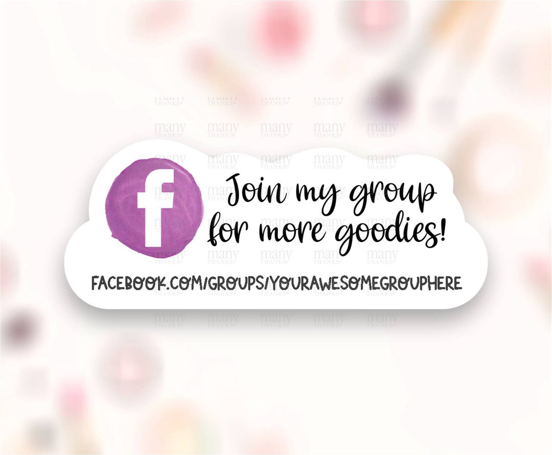 DIY Personalized Facebook Sticker PNG, Purple Join My Group Social ...