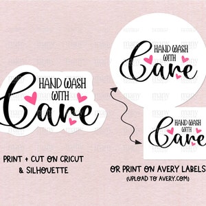 Hand Wash With Care Sticker PNG, Small Business Package Labels, Cute ...