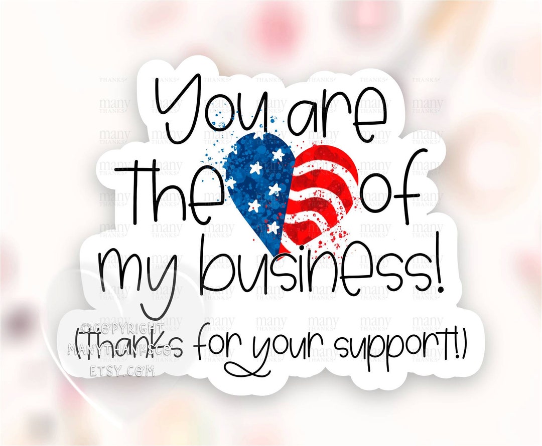 Thanks for Your Support Sticker PNG, US Flag Heart Happy Mail Labels ...