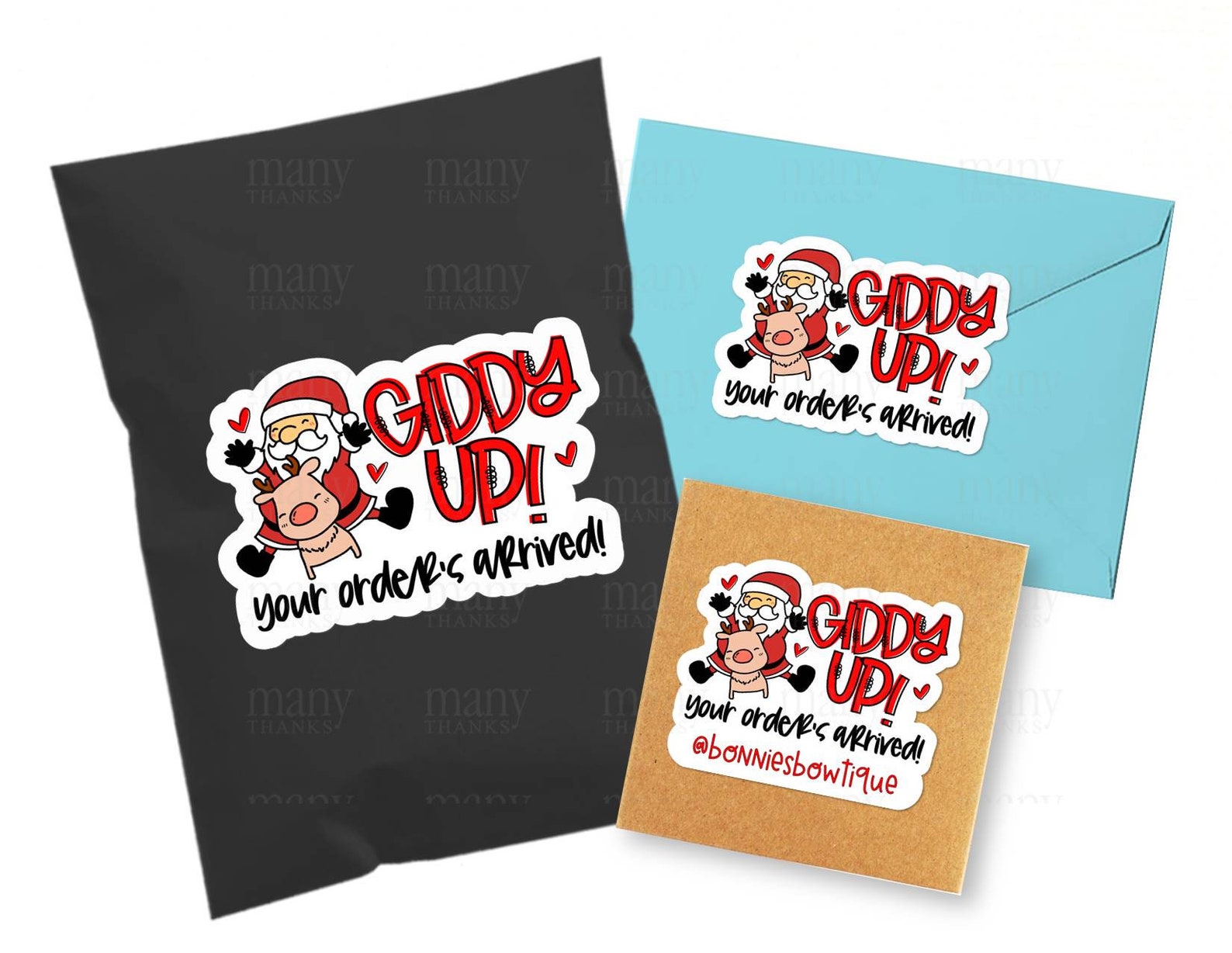 Your Order Has Arrived Sticker Download PNG, Funny Santa Reindeer Shop ...