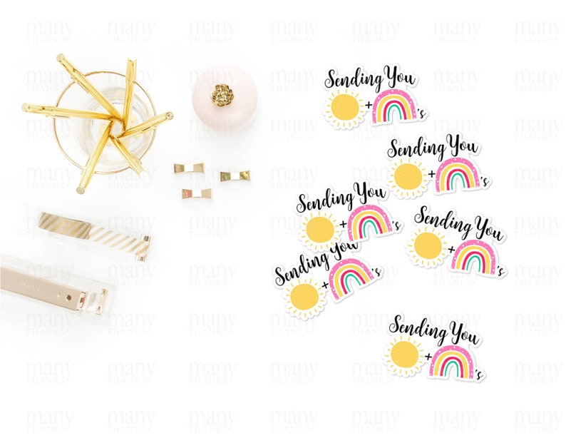 Sending You Sunshine Rainbows Sticker PNG for Small Business - Etsy