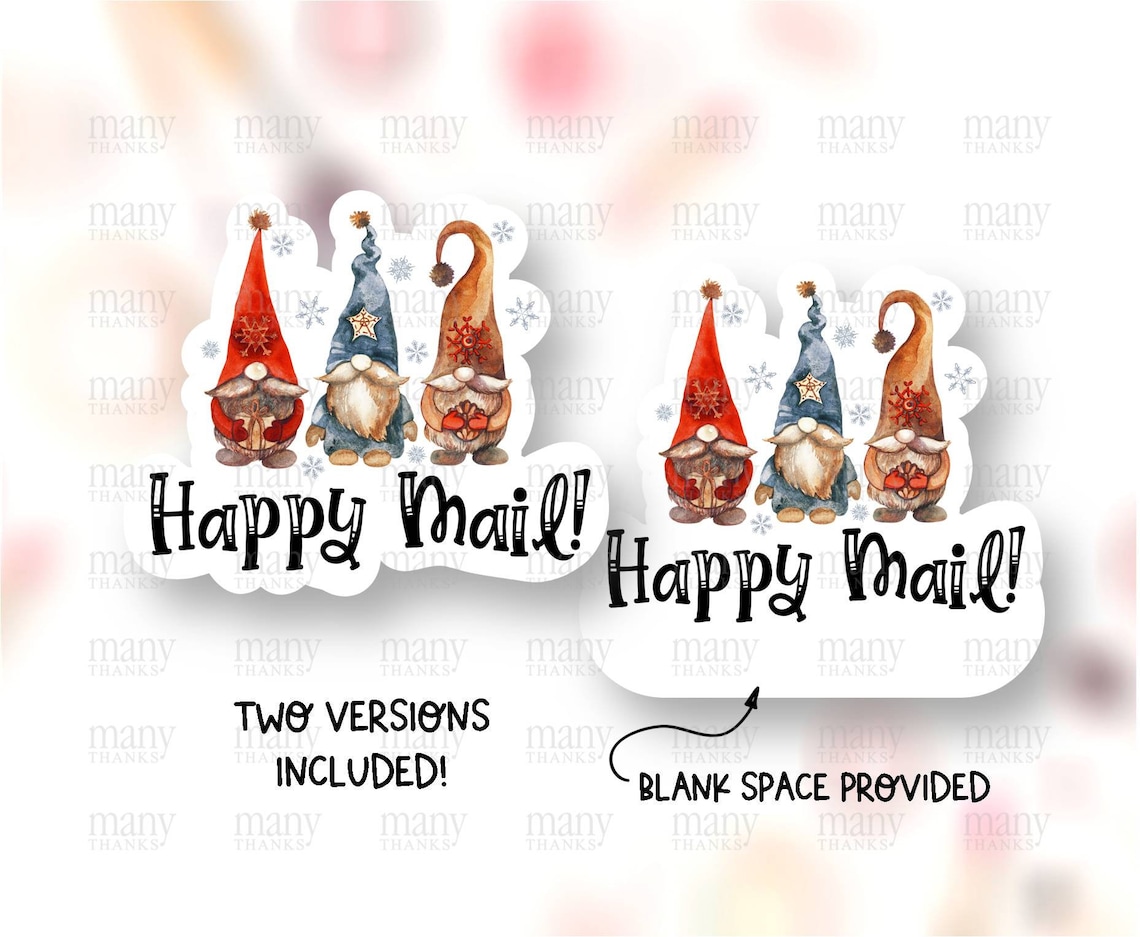 Happy Mail Sticker PNG Winter Gnomes Small Business - Etsy