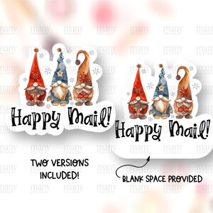 Happy Mail Sticker PNG, Winter Gnomes, Small Business Christmas Package ...